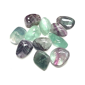 Zentron Crystal Collection: Natural Grade A Large Tumbled Rainbow Fluorite - Polished Authentic Wholesale Gemstones for Healing, Wicca, Reiki (1/2 Pound)