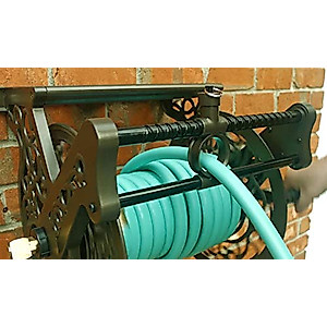 Liberty Garden 707 Decorative Wall Mount Garden Guide Hose Reel, Bronze