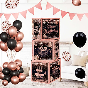 80th birthday decorations for women - (76pack) rose gold party Banner, Pennant, Hanging Swirl, birthday Balloons, Foil Backdrops, cupcake Topper, plates, Photo Props, Birthday Sash for gifts women