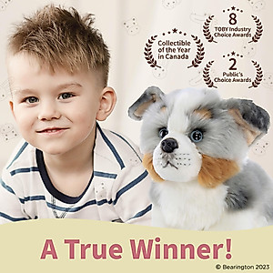 Bearington Hogan The Australian Shepherd Stuffed Animal, 13 Inch Stuffed Puppy