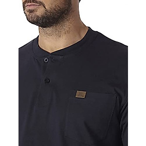 Wrangler RIGGS Workwear Men’s Long Sleeve Henley, Navy, XX-Large