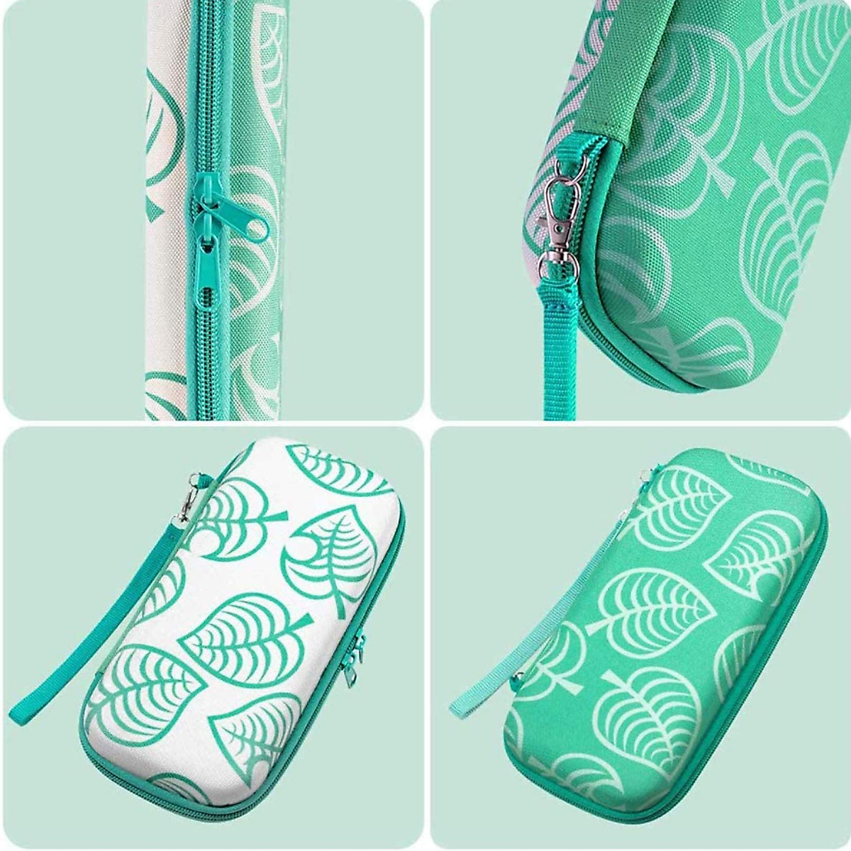 Carry Case for Nintendo Switch, Shockproof Hard Shell Protective Cover Portable Travel Bag, New Leaf Crossing Carrying Case for Nintendo Switch with 10 Game Card Slots and Inner Pocket