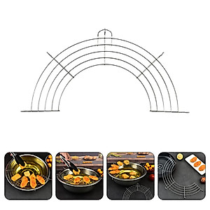 Hemoton Drain Rack Clothes Drying Rack Wok Griddle Grill Tool Wire Rack for Baking Sink Drying Rack Cooling Stainless Steel Drain Oil Rack Grill Rack Frying Oil Filter Rack Food Rack Fried