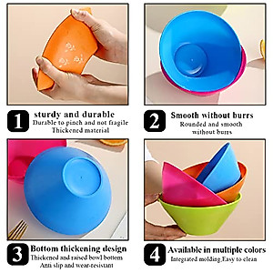Evanda Plastic Bowls Set 12 Pieces, 3 Sizes 14/20/25oz Unbreakable Reusable Light Weight Bowl for Cereal, Noodle, Soup, Pasta, Ramen, Popcorn, Ice Cream, Fruit, Salad and All Purpose
