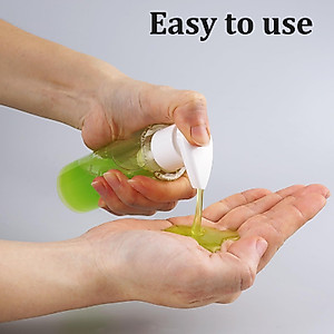 Travel Bottles Plastic Pump Bottle Dispenser Tsa Approved 3.4oz/100ml 4 Pack Travel Refillable Shampoo and Conditioner Bottles Empty Travel Size Bottles for Cosmetic, Lotion, Liquid Soap (Clear)