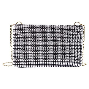 Caviotess Bling Rhinestone Evening Bag for Women Crystal Crossbody Bag Clutch Purse for Party Wedding