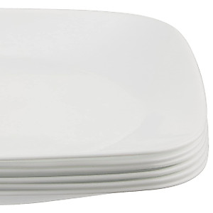 Corelle 6-Piece Salad Plates Set, 9-Inch Plates, White & 6-Piece Salad Plates Set, Triple Layer Glass and Chip Resistant, 8-1/2-Inch Lightweight Round Plates, Winter Frost White