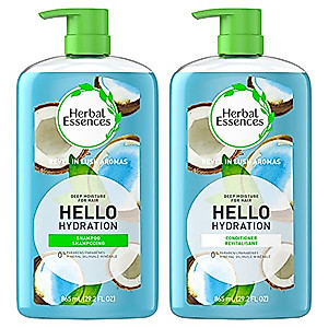Herbal Essences Moisturizing Shampoo and Conditioner Set, Paraben Free, Hello Hydration, Safe for Color-Treated Hair, Coconut, Blue, 29.2 fl oz