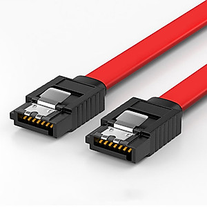 SATA Cables III, SSD Data Cable 6.0 Gbps and SATA Power Splitter Cable 4 Pin to Dual 15 Pin Hard Drive Connection Cables Compatible with SATA Connectors, HDD, SSD, CD Driver, CD Writer, 6 Pack (Red)