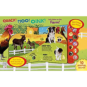 Quack! Moo! Oink!: Listen to Animals Around the Farm - 10-Button Children's Sound Book, Ages 2-7