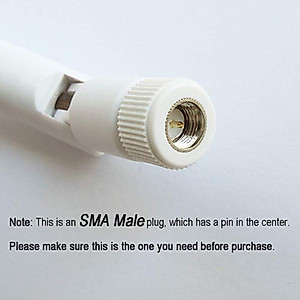 bestkong 2 Pcs 2.4GHz 5dBi Omni WiFi Booster SMA Male Antenna White Color for Wireless Router 8inch 20cm