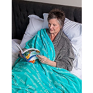 BlankieGram Healing Thoughts Throw Blanket - Healing Blanket - Positive Energy - Inspirational Blanket - Perfect Get Well Gifts for Women, Men and Children - (50 x 60)