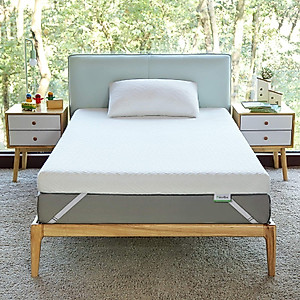 Novilla 4 Inch Breathable Cooling Memory Foam Mattress Topper Full, White, Gel & Bamboo Charcoal Infused for Motion Isolation & Pressure Relieving