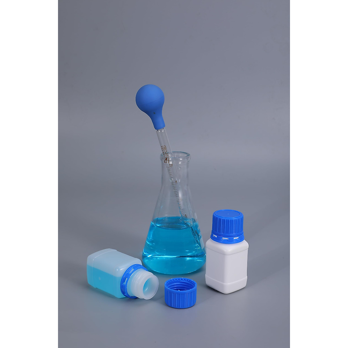 ASEVAT Plastic Narrow Mouth Lab Reagent Bottles, HDPE Square Sample Storage Container, Chemical Container Bottle with Inner Cover, Empty Pill Bottles (Translucence, 2 OZ/60ml)