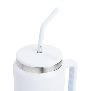 Hydragear Edge Stainless Steel Tumbler with Easy-Carry Handle and Resudable Metal Straw - 50 Oz - Heavenly Haze