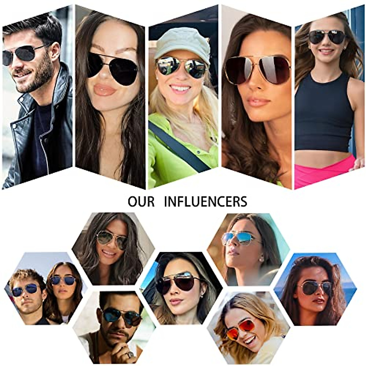 AZorb Polarized Aviator Sunglasses Mirrored Lens Metal Frame for Men Women, 100% UV 400 Protection