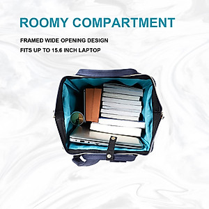 Refutuna Laptop Backpack, 15.6 Inch Work Backpack for Women, Nurse Bag, Teacher Bag, College School Laptop Bookbag, Waterproof Anti-theft Travel Business Backpack (Black)