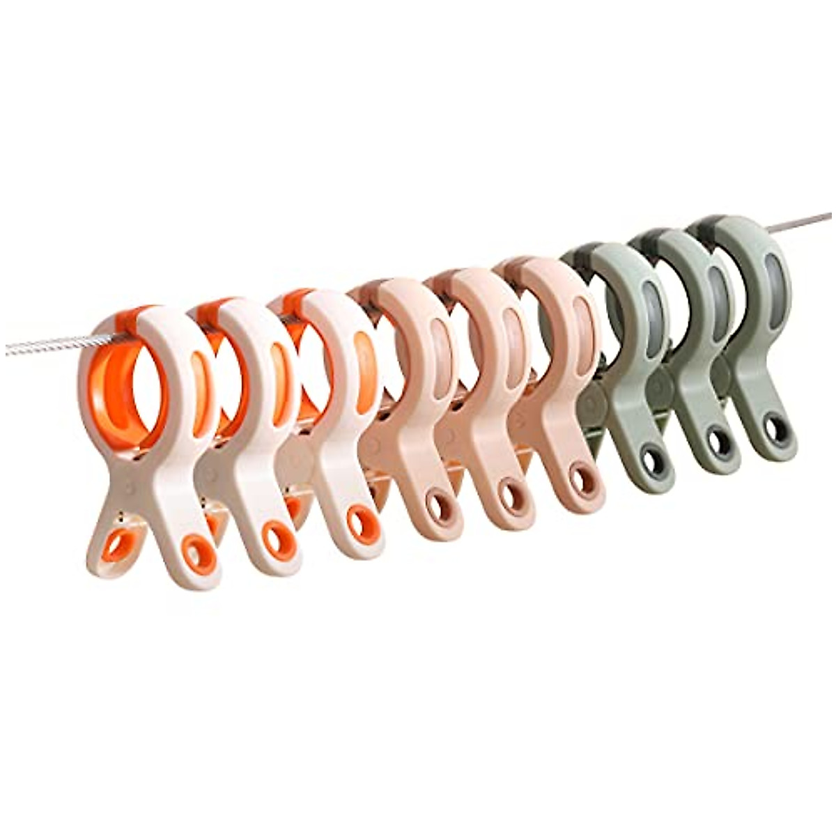 KIZZHISI 9 Pack Beach Towel Clips for Beach Chair Pool Chair on Cruise, Silicone Plastic Strong Clip,Keep Your Towel from Blowing Away ,Fashion Bright Color