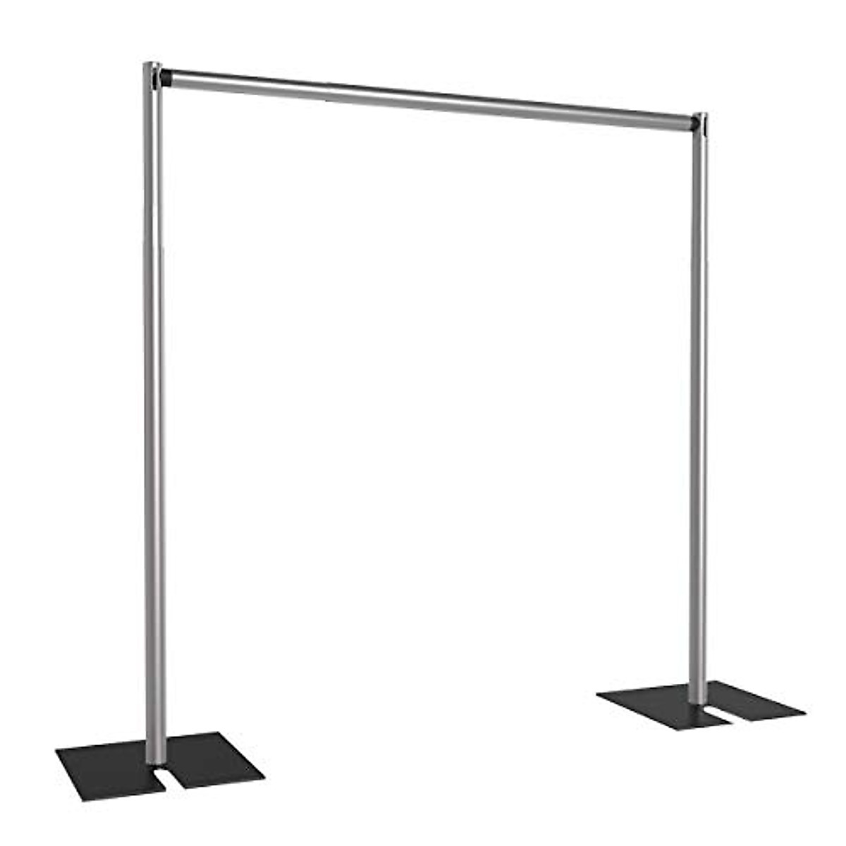 Urquid Linen Pipe and Drape Adjustable Uprights, Crossbars, Bases & Hangers - Drape Systems for Backdrops, Trade Shows, Events, Photo Booths and Decorations (8' Tall x 10' Wide Kit, Kits)