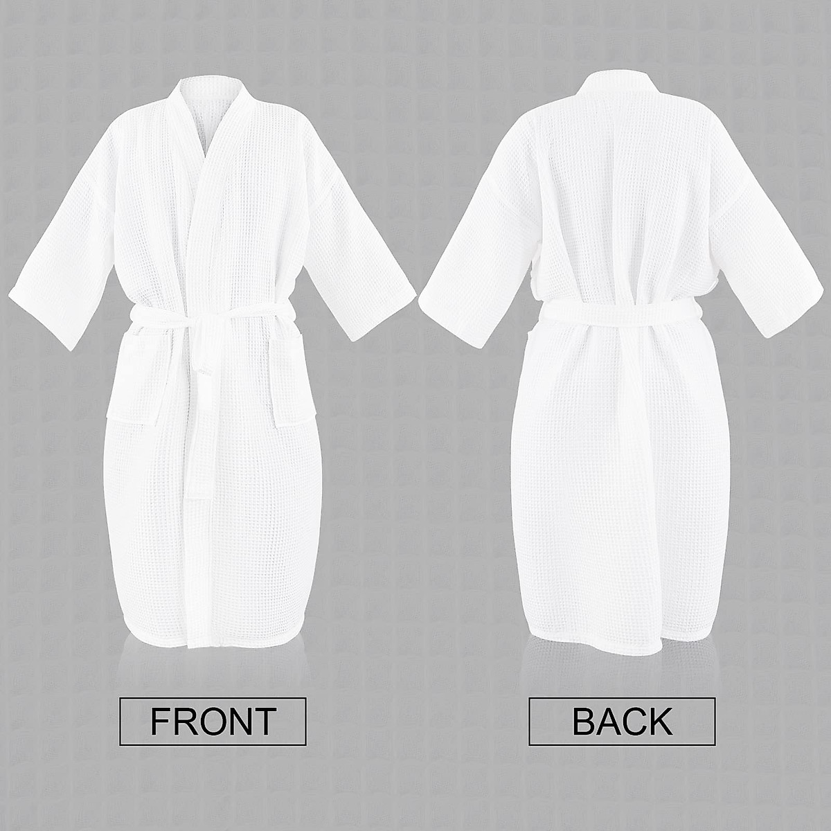 Hercicy 2 Pcs Waffle Robes Lightweight Robes for Women Man His and Hers Bathrobes for Couples Pool Party Weedings(Large,White)