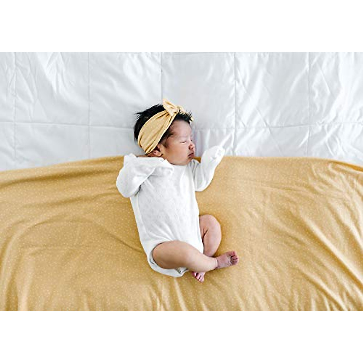 Copper Pearl Baby Swaddle Blanket - Premium Knit Baby Blanket, Large Soft Stretchy Receiving Blankets for Baby Boy and Girl, Swaddles for Newborn, Infant, and Toddler (Marigold)