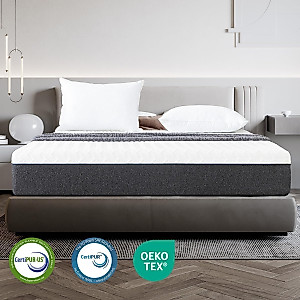 Tripie King Mattress,10 Inch Bamboo Charcoal Memory Foam Mattress in a Box, Green Tea Gel-Infusion for Cooler Sleep & Pressure Relief, Breathable Cover, King Size Bed, CertiPUR-US