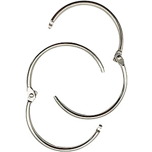 KTOJOY 2 Inch (15 Pack) Loose Leaf Binder Rings, Nickel Plated Steel Binder Rings,Keychain Key Rings, Metal Book Rings,Silver, for School, Home, or Office