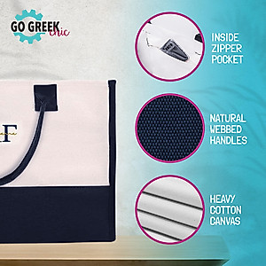 Go Greek Chic Sigma Kappa Embroidered Tote Bag