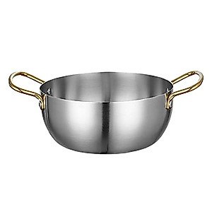 Noodle Pot Korean Ramen Pot: Cooking Pasta Pot Kitchen Soup Stovetop Pot Stainless Steel Noodle Pan Cooker Seafood Pot with Handle 27X18X8CM pot (Size : 27X18X8CM)