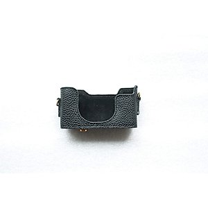 Handmade Genuine Real Leather Half Camera Case Bag Cover for Contax TVS Film Camera Black
