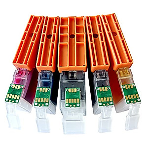 HEMEINY PGI-250XL CLI-251XL Full Refillable Ink Cartridge for Pixma MG5420 IP7220 MX722 MX922 MG5520 MG6420 MG5620 MG6620 MG5522 Ix6820 Printers 5PK PGI250 CLI251 Ink