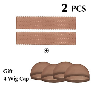 Yuest Silicone Wig Grip Band for Women - 2 Pcs Wig Caps, Secure Hold for Lace Front, Fits 20-24 inch Head Circumference, Ideal for Hair Styling, Hair Accessory for Women (Brown)