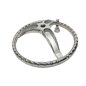 Pactrade Marine Boat 3 Spoke SS Steering Wheel Turning Knob Finger Grips Nut Cap, 13-1/2" L