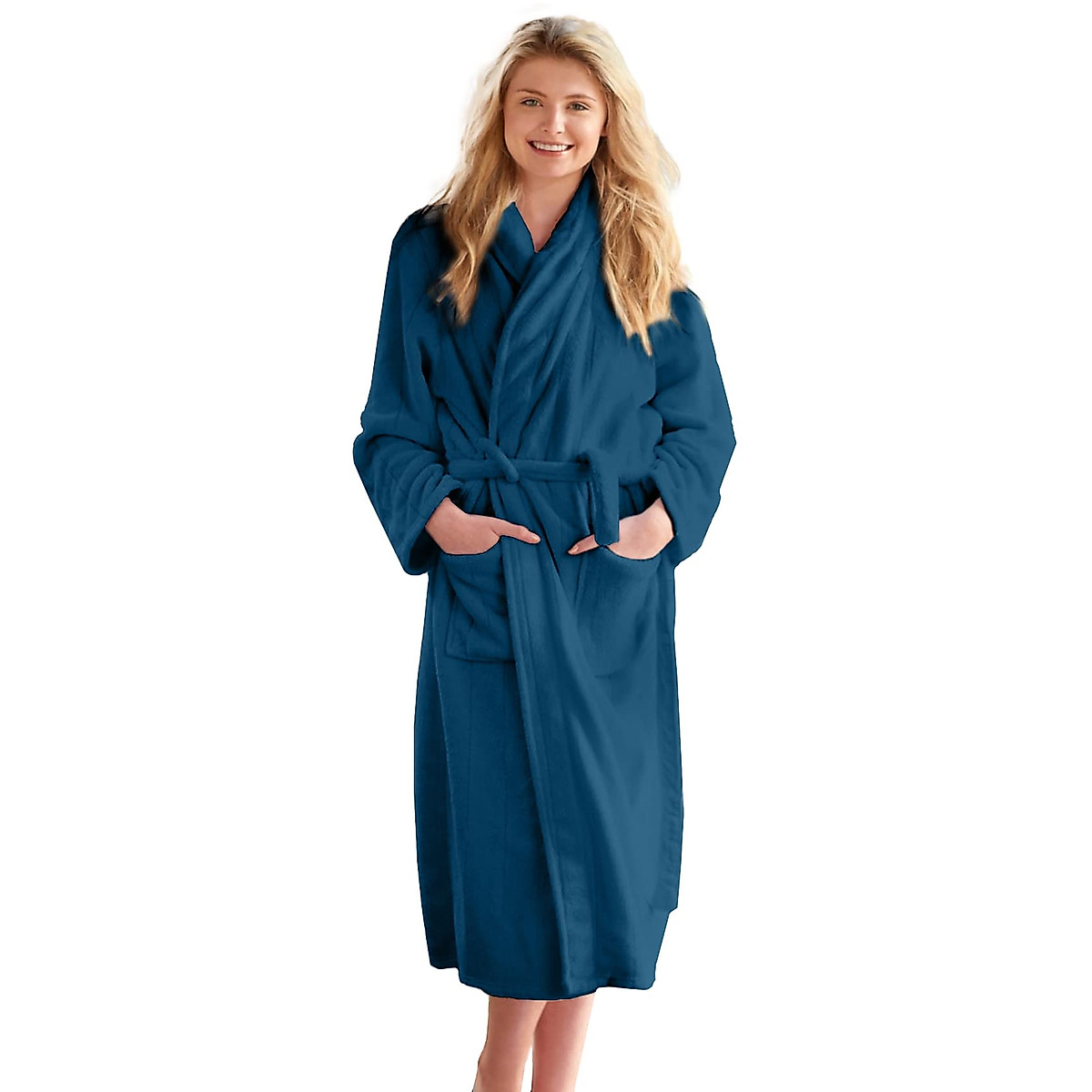DAN RIVER Premium Cotton Terry Robes for Women and Men, Ultra Soft bathrobe with Adjustable Waist Belt and Pockets Pack of 1