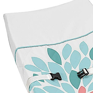 Baby Changing Pad Cover for Modern Turquoise and Coral Emma Collection