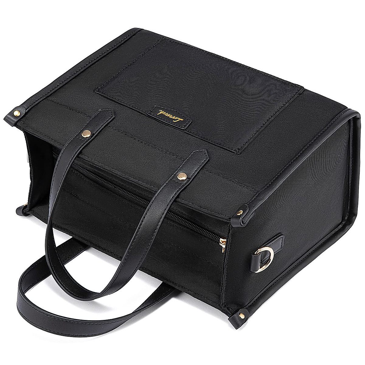 LOVEVOOK Lunch Bag Women Work,Lightweight Insulated Lunch Box for office-lady College Picnic Beach,Fashionable to Match,Black,S