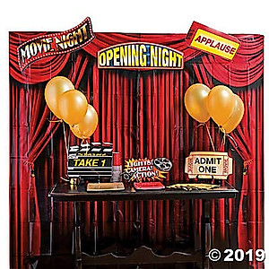 Fun Express Red Curtain Backdrop Banner (6 feet x 6 feet) Party Decor