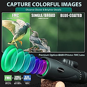 10-30x50 Monoculars for Adults High Powered, Monocular Telescope with Smartphone Adapter, HD Monocular for Bird Watching, Hunting and Camping