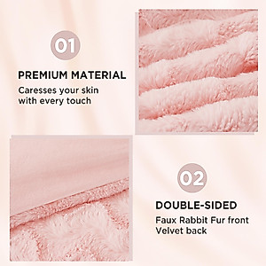 Andency Pink Fleece Comforter Set Full, 3 Pieces Fuzzy Shaggy Plush Sherpa Bedding Comforter Set Women Girls, Solid Fluffy Faux Fur Bed Comforter Set for Winter