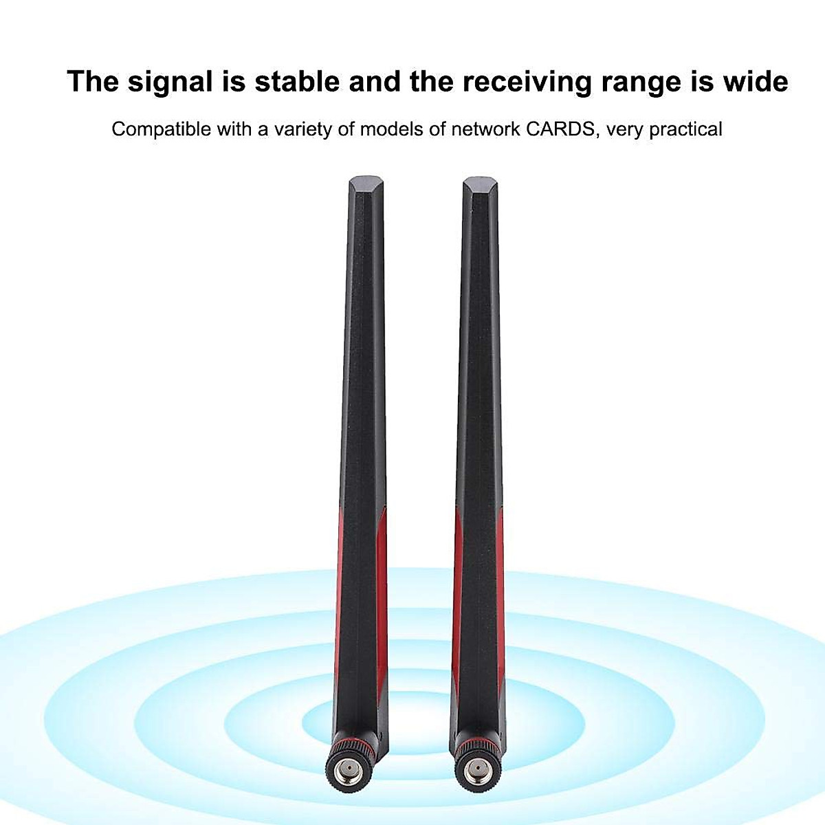 Bewinner 2PCS M.2/NGFF Network Card Connect Cable+28DBi Network Antenna, LAN and Router Adapte, Compatible for Intel 9260NGW/7265AC/9650AC/BCM94360