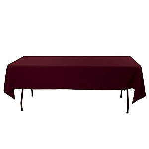 Waysle Rectangle Tablecloth - 70 x 120 Inch - Burgundy Rectangular Table Cloth for 6 or 8 Foot Table in Washable Polyester - Great for Wedding, Restaurant, Party, Banquet Decoration