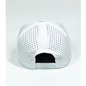 birdskie Golf Hat Snapback, Breathable, Quick Drying, High Performance, The Swagger Golf Cap White