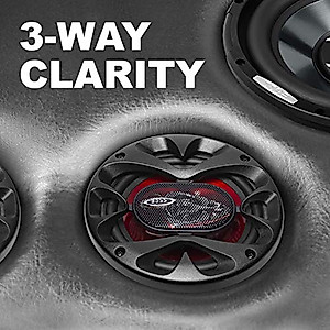 BOSS Audio Systems CH6530 Chaos Series 6.5 Inch Car Stereo Door Speakers - 300 Watts Max, 3 Way, Full Range Audio, Tweeters, Coaxial, Sold in Pairs