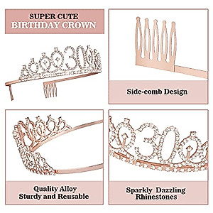 30th Birthday Decorations for Her,30th Birthday Sash,Crown/Tiara,Candles,Cake Toppers.30th Birthday Gifts for Her,30th Birthday Decorations for Women,30 Birthday Decorations