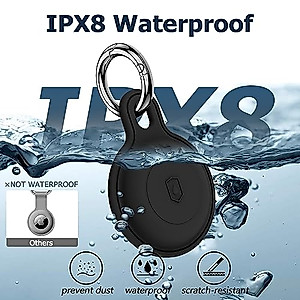 SZJCLTD 4 Pack Airtag Holder, IPX8 Waterproof Silicone Airtag Keychain for Apple Airtag, Protective Anti-Scratch Airtag Case for Dog Collar Cat Collar, Wallet, Keys