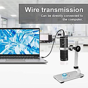Cainda WiFi Digital Microscope for iPhone Android Phone Mac Windows, HD 1080P/720P Video Record 50-1000X Magnification Wireless Portable Microscope with Adjustable Metal Stand and Carrying Bag