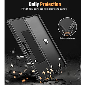 TiMOVO Case for Microsoft Surface Pro 11, Surface Pro 10 13 Inch, Protective Case with Hand Strap for Surface Pro 9/Pro 9 5G, Shockproof Cover Compatible with Type Cover Keyboard, Black