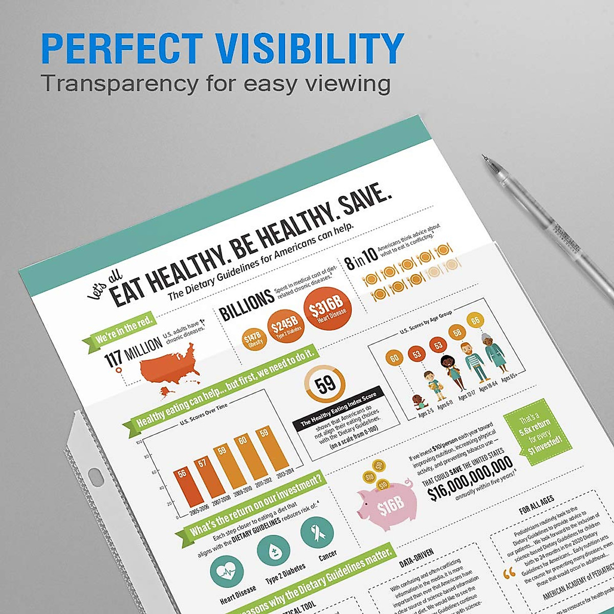 Sooez Sheet Protectors, 8.5 x 11 Inches Clear Page Protectors for 3 Ring Binder Medium Weight Plastic Sleeves for Binders, Top Loading Paper Protector Acid Free Letter Size, 50 Pack