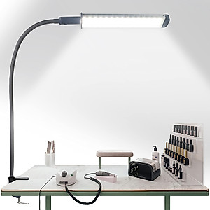 Desk Lamp for Nail Professionals – DAEV 27” Gooseneck Arm Nail Lamp for Desk, Bright Workbench Light, Hobby Light, Architect Lamp – 120 LEDs of Flicker-Free Daytime Light