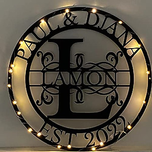 Metal Name Sign Personalized, Wedding Gift, Engagement Gift, Custom Gifts, Housewarming Gift, Family Name Sign, Matte Black